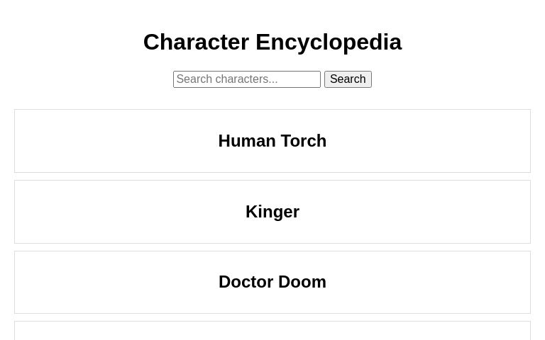 Character Encyclopedia ― Perchance Generator