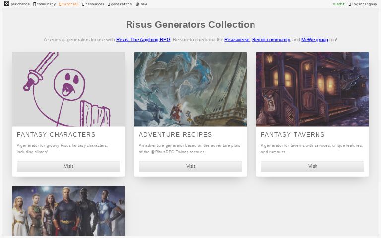 Risus Generators Collection