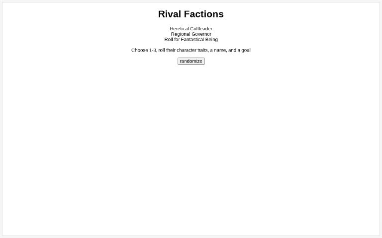 Rival Factions ― Perchance Generator