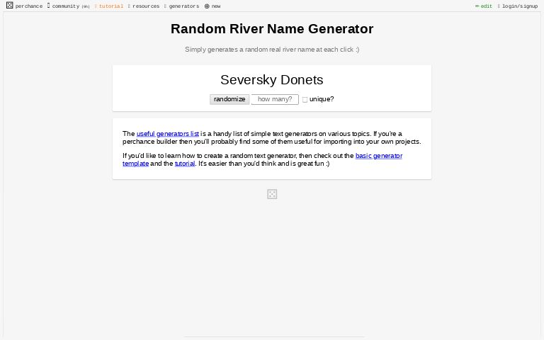 Random River Name Generator
