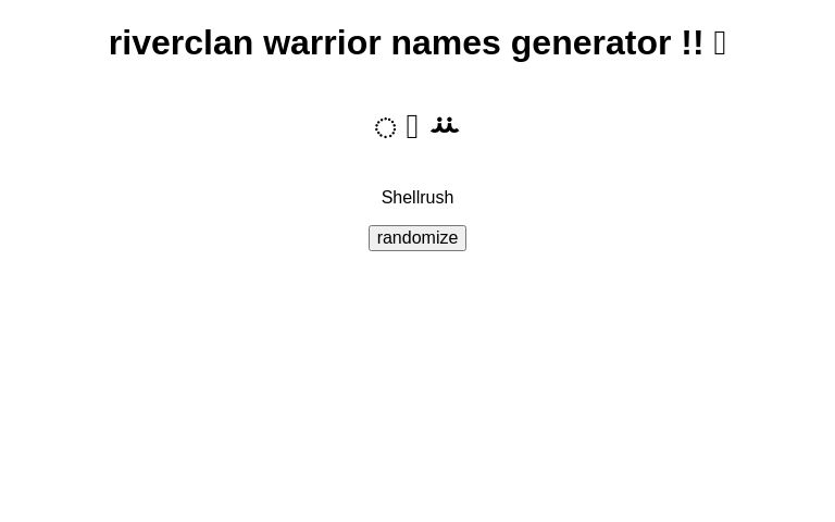 riverclan warrior names generator !! 🐚 𓈒