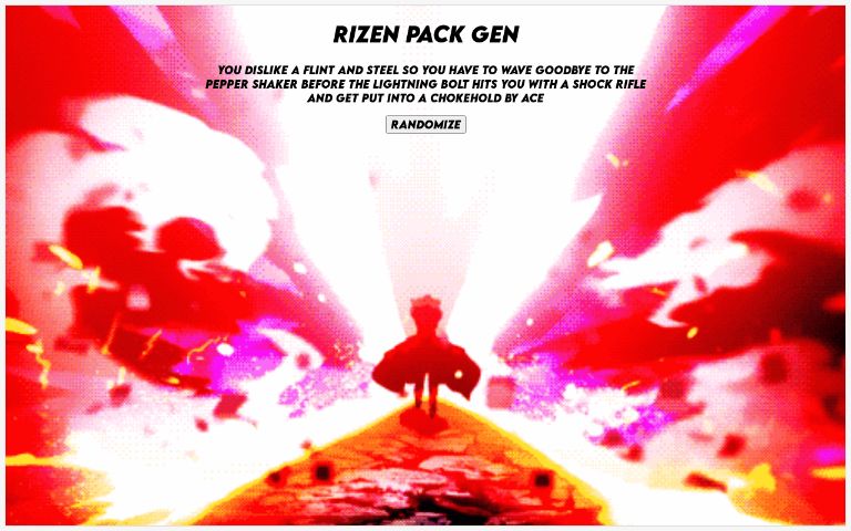 RIZEN PACK GEN ― Perchance Generator