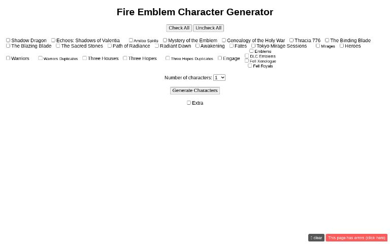 Fire Emblem Character Generator