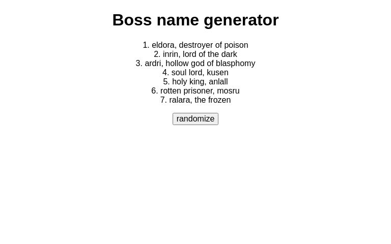 Boss name generator