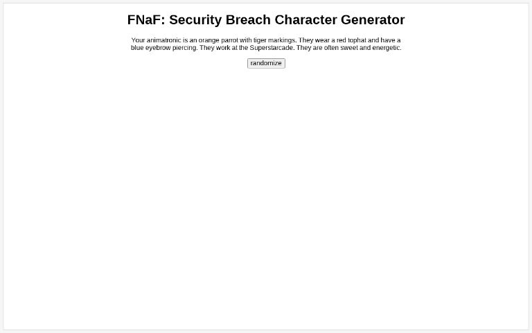 FNaF: Security Breach Character Generator