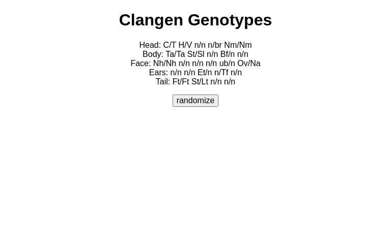 Clangen Genotypes ― Perchance Generator