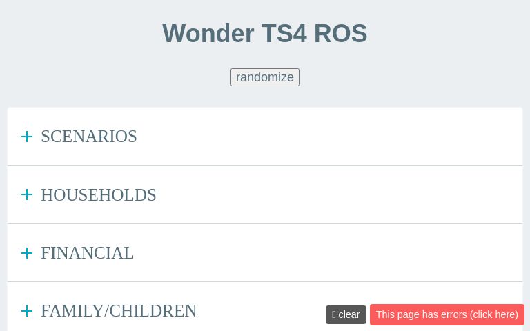 Wonder TS4 ROS ― Perchance Generator