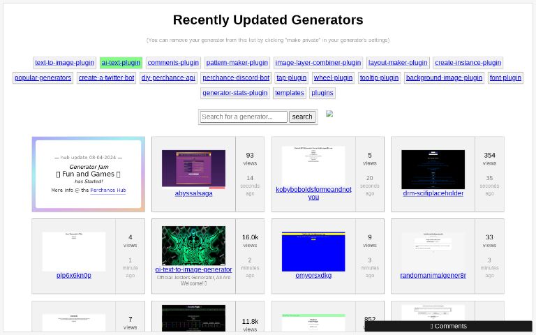 Recently Updated Generators