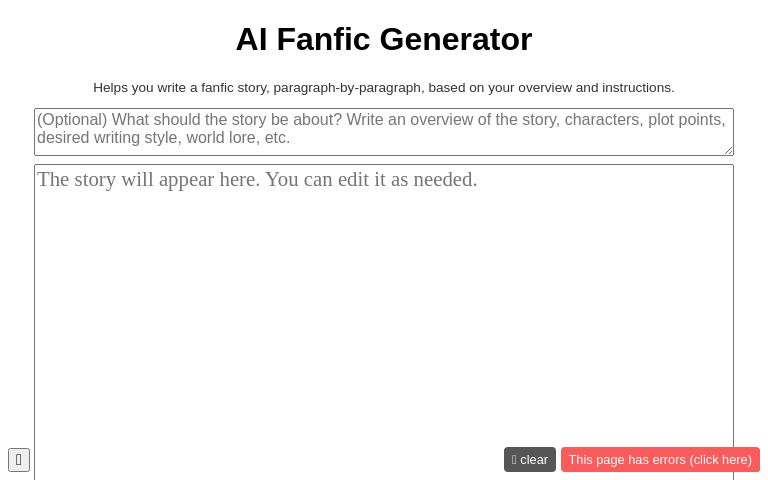 AI Fanfic Generator (free, unlimited, no sign-up)