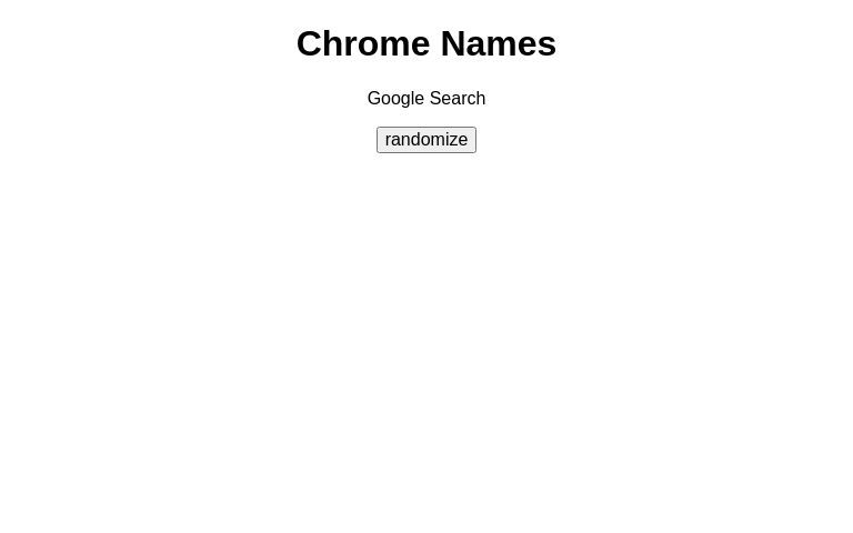 Chrome Names ― Perchance Generator
