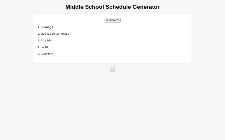 Middle School Schedule Generator