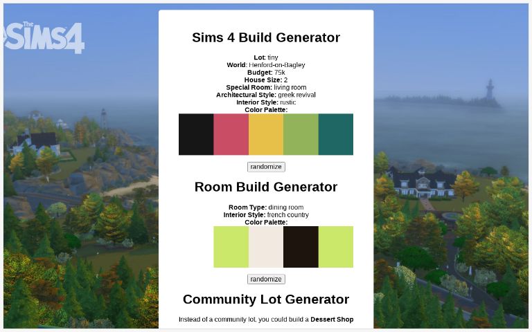 Sims 4 Build Generator