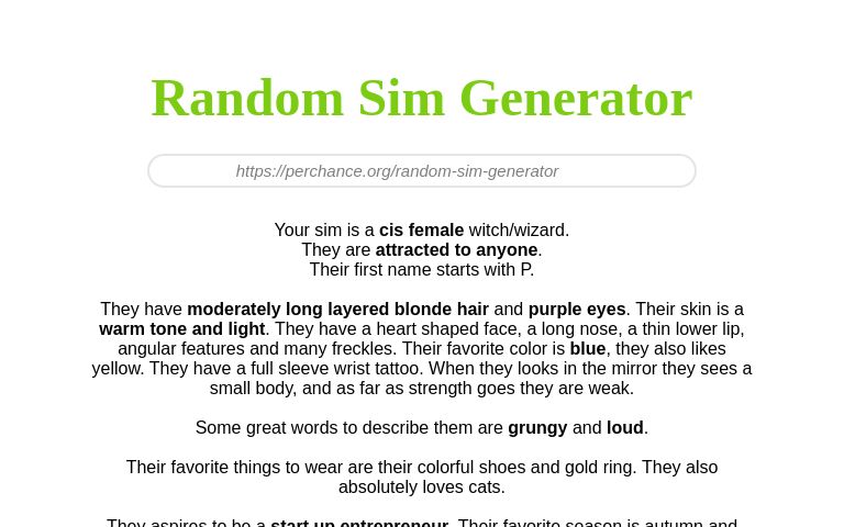 Random Sim Generator