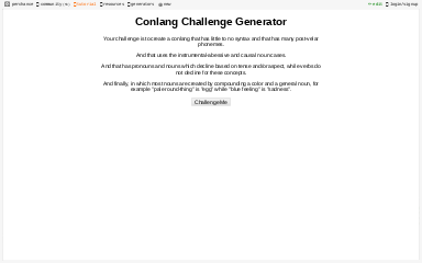 Conlang Challenge Generator