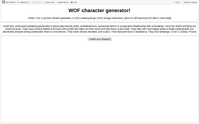 WOF character generator!