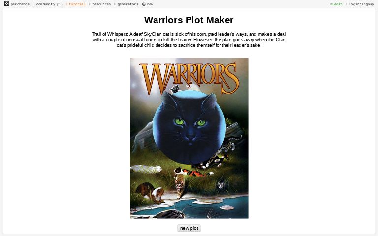 Warriors Plot Maker ― Perchance Generator