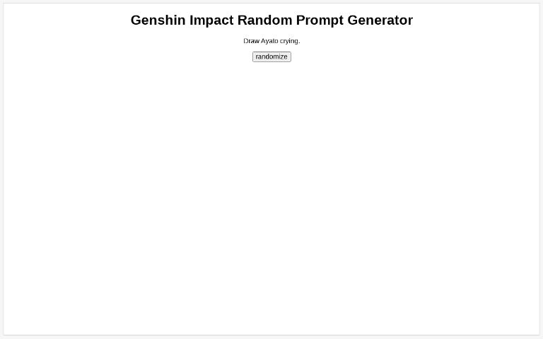 Genshin Impact Random Prompt Generator