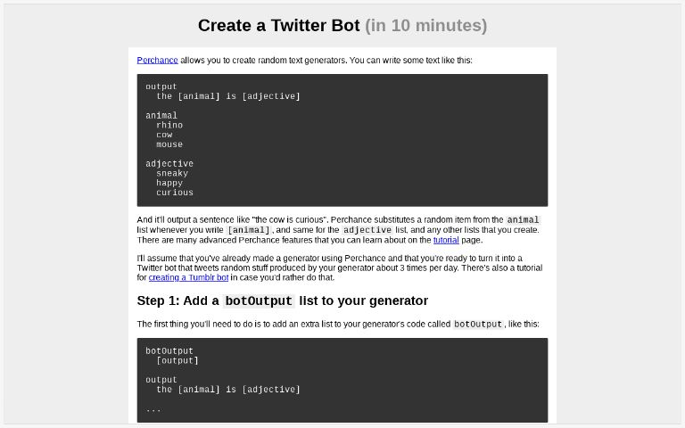 Create a Twitter Bot (in 10 minutes) ― Perchance Generator