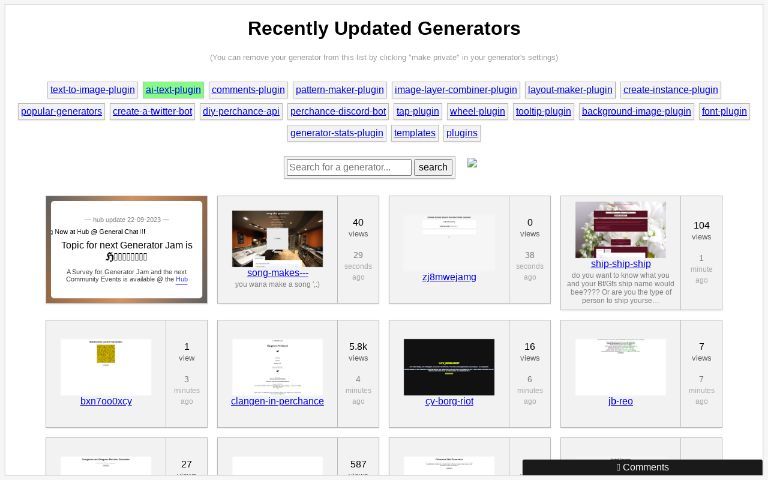 Recently Updated Generators