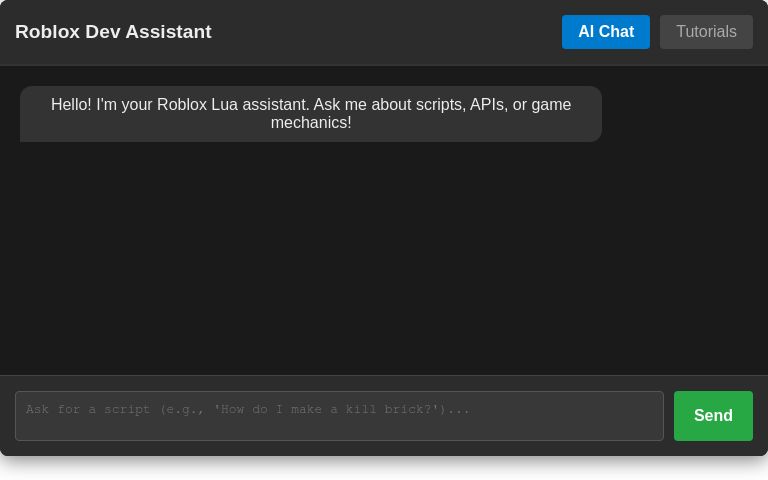 Roblox Dev Assistant ― Perchance Generator