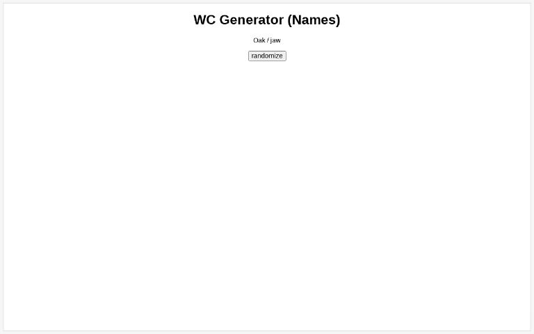 WC Generator (Names)