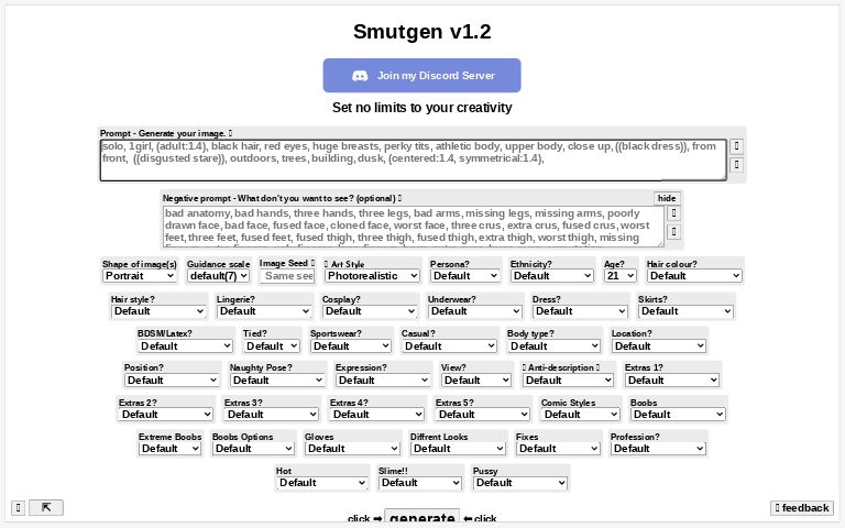 Smutgen v1.2 ― Perchance Generator