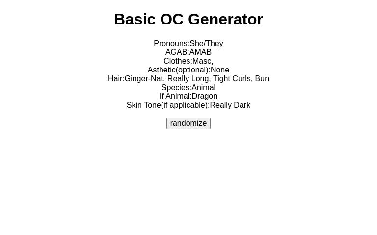 Basic OC Generator