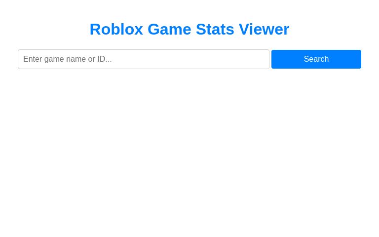 Roblox Game Stats Viewer ― Perchance Generator