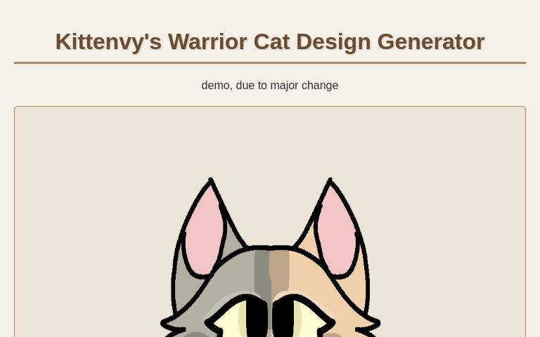 Kittenvy's Warrior Cat Design Generator