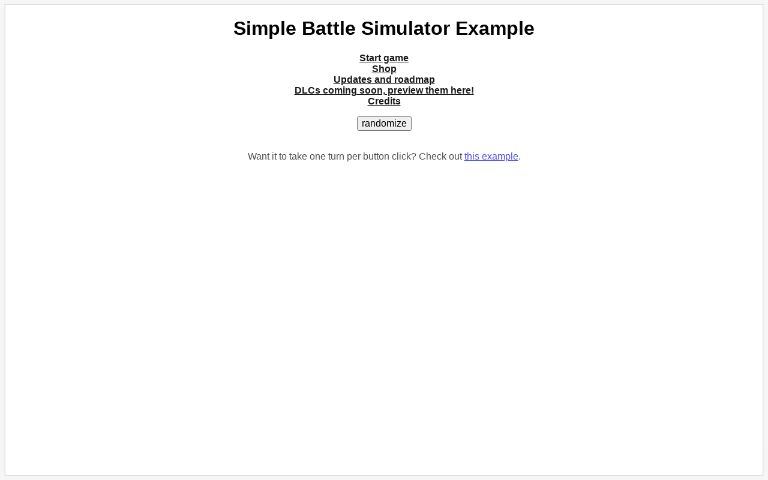 Simple Battle Simulator Example ― Perchance Generator