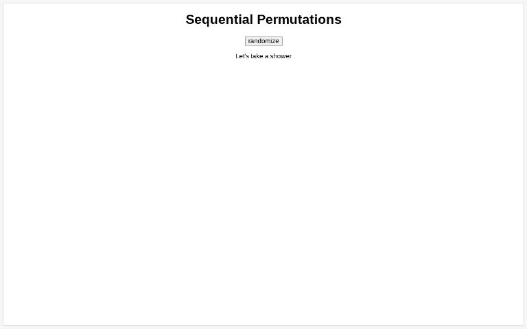 Sequential Permutations ― Perchance Generator