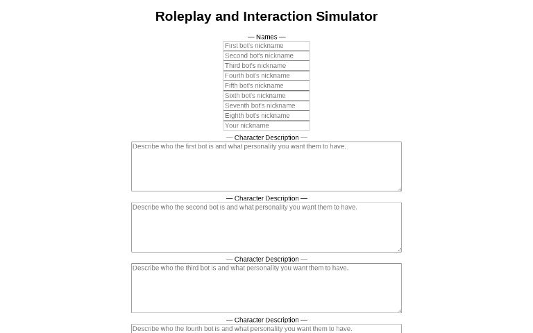 Roleplay and Interaction Simulator