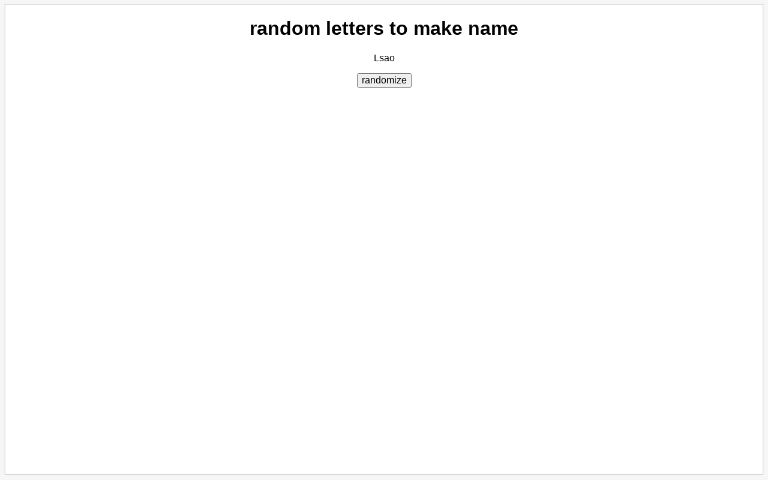 random letters to make name ― Perchance Generator