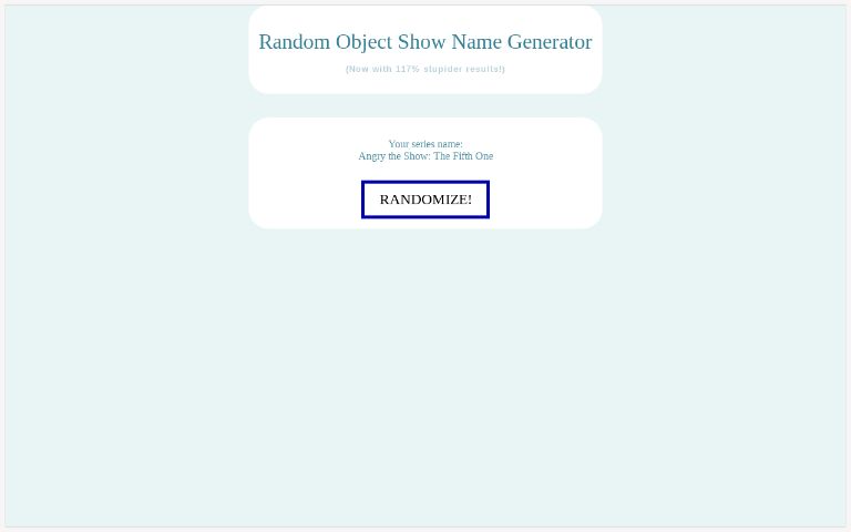 Random Object Show Name Generator