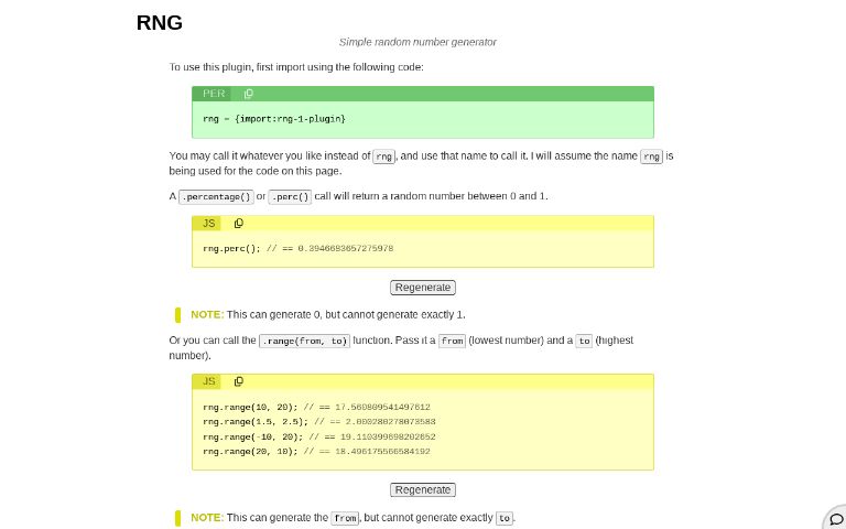RNG ― Perchance Generator