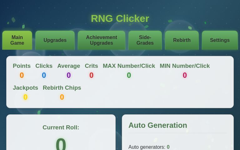 RNG Clicker ― Perchance Generator