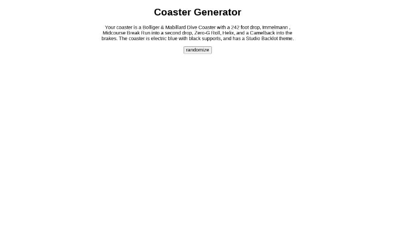 Coaster Generator