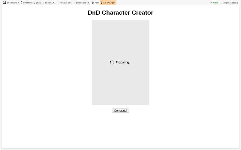 DnD Character Creator ― Perchance Generator