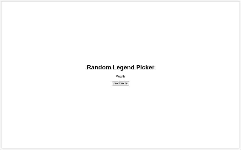 Random Legend Picker ― Perchance Generator