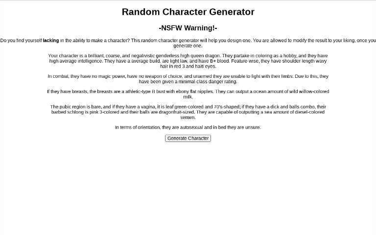 Random Character Generator