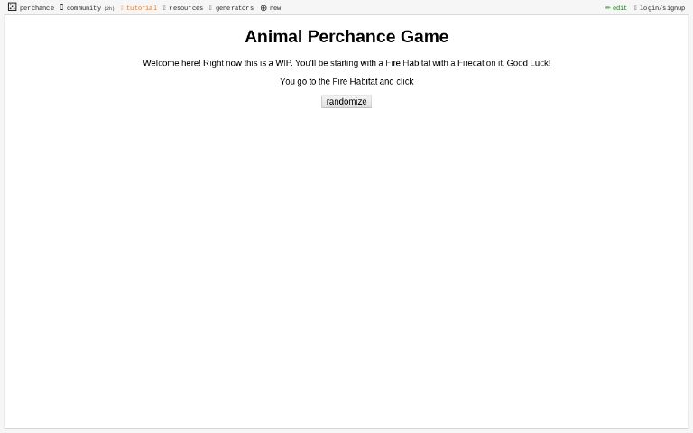 Animal Perchance Game ― Perchance Generator