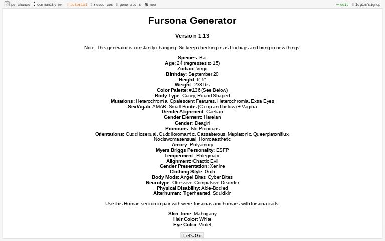 Fursona Generator
