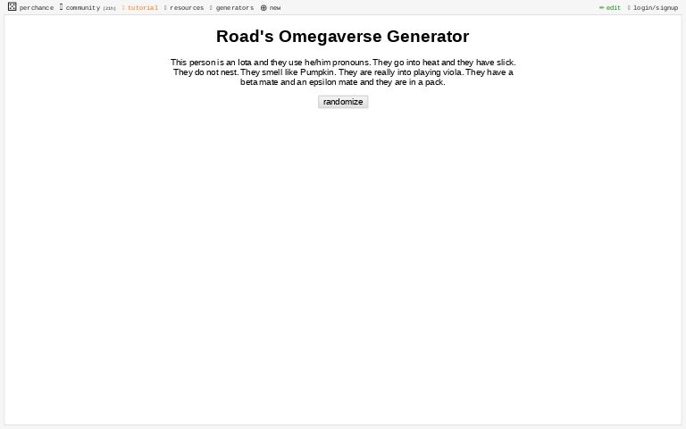 Road's Omegaverse Generator