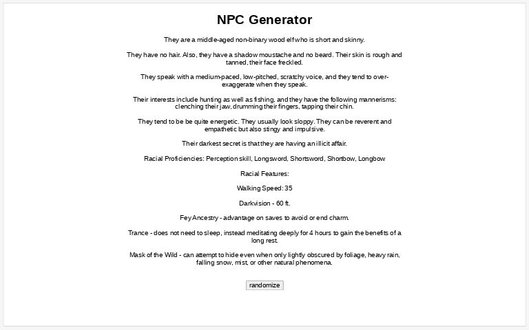 NPC Generator