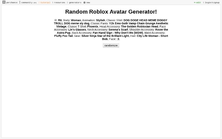 Random Roblox Avatar Generator!
