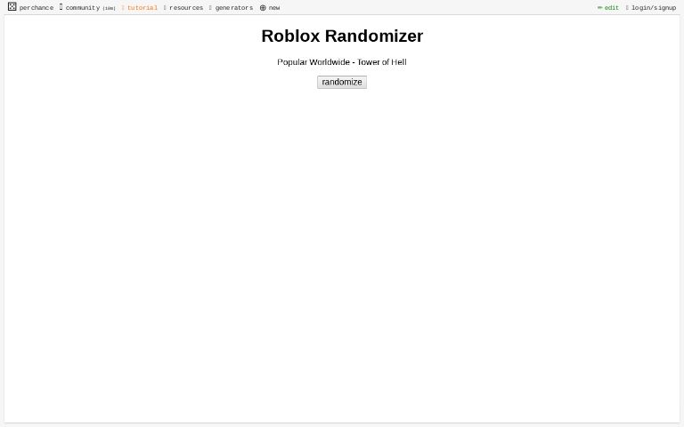 Roblox Randomizer ― Perchance Generator