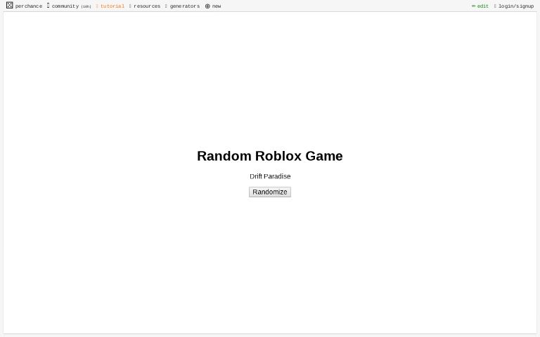 Random Roblox Game ― Perchance Generator