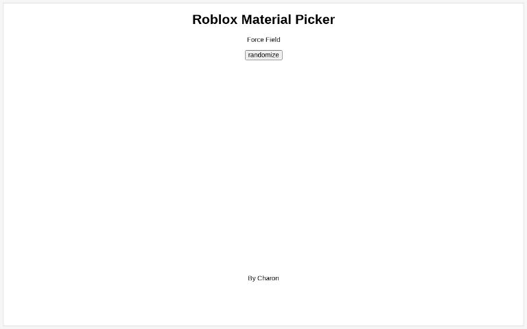 Roblox Material Picker ― Perchance Generator