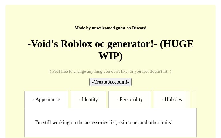 -Void's Roblox oc generator!- (HUGE WIP)