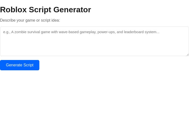Roblox Script Generator